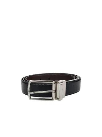Coach Mens Belt Black-Dark Brown Leather Accessories