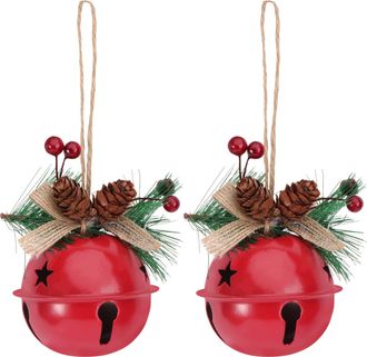 Valiclud 2stücke Weihnachtsbaum Hängende Glocken Dekorative Schmuckaccessoires Aus Eisen Für Festliche Anlässe Zur Weihnachtsbaumdekoration Geschenkidee