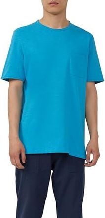 s.Oliver T-Shirt en Fil flamm&eacute; avec Poche Poitrine et Bords Ouverts, Turquoise., M