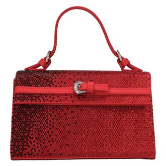 Gedebe Mini Satin- und Strass-Tasche - - Bags - Damen - Rot - ONE SIZE