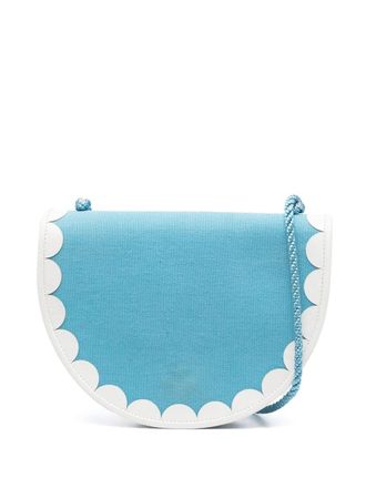 Saint Laurent sac à bandoulière à bords festonnés (années 1980) - Blanc