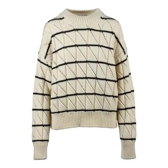 Alysi Femme, Pulls, Multicolore, Taille: 40 FR Pull &agrave; col rond ajour&eacute;