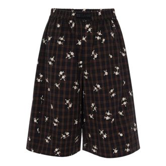 Ganni Bedruckte Karoshorts - - Shorts - Damen - Braun - XS