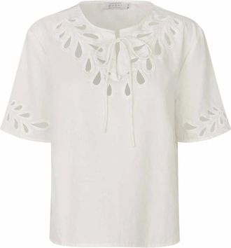 Masai Femme, Blouses et Chemises, Blanc, Taille: 42 FR Blouse &agrave; Manches Courtes