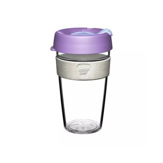 KeepCup Originale transparente wiederverwendbare Kunststoff-Kaffeetasse, spritzwassergesch&uuml;tzter Deckel, BPA-frei, Barista-Qualit&auml;t, gro&szlig;, 454 ml, Mondschein,