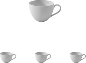 Villeroy & Boch 10-4545-1300 Anmut Kaffeetasse, Porzellan, White (Packung mit 4)