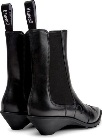 Camper Pointed-Toe Cone Heel Ankle Boot - Black
