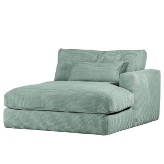 Loftscape home24 Recamiere Izumo Blau Cordstoff Coco 135 x 67 x 140cm Ottomane davorstehend rechts Modern