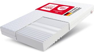 FDM Matratze 90x200 cm Härtegrad H3 H4 Höhe 14 cm Kaltschaummatratze Doppelseitige Rollmatratze MAX HR-Schaum 7 Komfortzonen mit Hypoallergenem Waschbarem