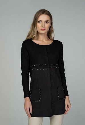 Passioni Langjacke mit Nietendetails
