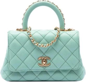 Chanel Sac Coco Handle Pre-owned - Femme - Pre-owned - Bleu - Taille: ONE Size