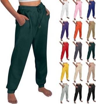 Generic Pantalon de survêtement pour femme, petit, pantalon de jogging ample de couleur unie à revers doux au toucher, pantalon de survêtement pour lentraînem