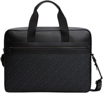 Tommy Hilfiger Herren Laptoptasche Monogram Elegant, Schwarz (Black), Einheitsgr&ouml;&szlig;e
