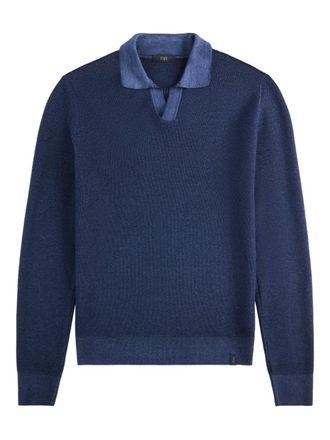 Fay Poloshirt in Wabenstrick - Blau