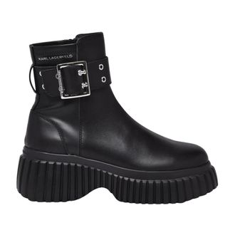Karl Lagerfeld Femme, Chaussures, Noir, Taille: 39 EU Botte Mi-mollet &agrave; Boucle