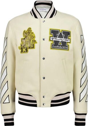 Off-white Homme, Vestes, Multicolore, Taille: M Lion Varsity Wool Bomber Jacket