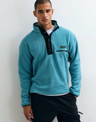 Columbia Helvetia II polaire &agrave; demi-patte de boutonnage bleu sarcelle
