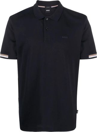 HUGO BOSS Homme, Tops, Bleu, Taille: 2XL Polo en Coton avec Logo Brod&eacute;