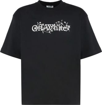 Off-white T-Shirt mit rundem Ausschnitt - Schwarz