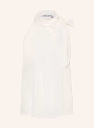 Max Mara Blusentop Fune Aus Seide Mit Schluppe weiss