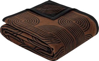 Ibena Wohndecke Sevilla Baumwollmischung braun/schwarz Gr&ouml;&szlig;e 150x200 cm