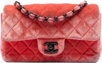 Chanel Sac bandouli&egrave;re vintage en velours Pre-owned - Femme - Pre-owned - Orange - Taille: ONE Size