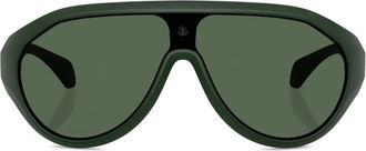 Moncler Sonnenbrille mit Logo-Print - Gr&uuml;n