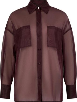 Liu Jo Femme, Blouses et Chemises, Brun, Taille: 38 FR Chemise en Organza