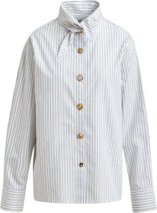 Essentiel Femme, Blouses et Chemises, Bleu, Taille: 38 FR Jomato Pointy Collar Shirt