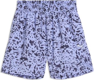 Puma Short &agrave; imprim&eacute;s taille haute 4 Essentials Animal Femme, Accessoires, Violet, XL