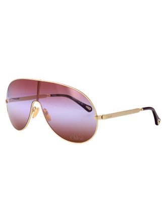 Chlo&eacute; CH0283S Metal Shield Sunglasses - Gold