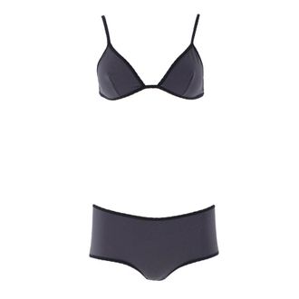 Laura Urbinati Grey Triangle Top and Boy-cut Bikini Set Size S