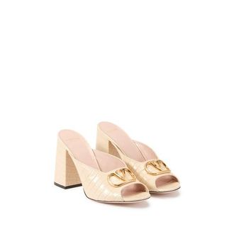 Valentino Mules en cuir croco
