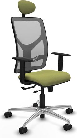 Piqueras y Crespo Drehstuhl f&uuml;r den Schreibtisch mit 1D-Armen, h&ouml;henverstellbare Lendenwirbelst&uuml;tze und festes Kopfteil, ausgestattet mit Syncro/Traslack und Schneidesc