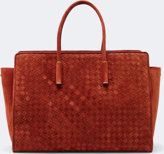 Bottega Veneta Cabas Barbara Large en daim Intrecciato