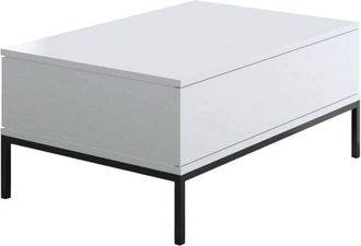 Dmora Wohnzimmertisch Dfiamozz, Niedriger Wohnzimmertisch, Kaffeeregal, Couchtisch für Sofa, 90x60h40 cm, Weiß und Schwarz - Dmora