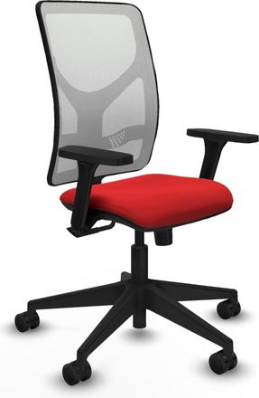 Piqueras y Crespo Arbeitsbankstuhl mit 3D-Armen, h&ouml;henverstellbare Lendenwirbelst&uuml;tze, ausgestattet mit 3 Positionen und Schneidschaum, Wei&szlig;/Rot