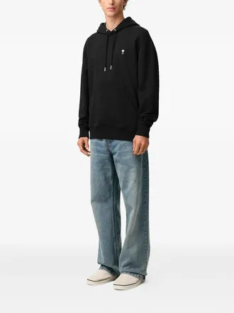 Ami Embroidered Chest Logo Sweatshirt - Black