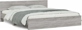 vidaXL Bettgestell mit Kopfteil Grau Sonoma 200x200 cm Vidaxl