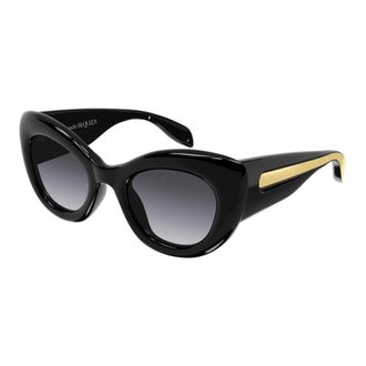 Alexander McQueen Black/Grey Shaded Sonnenbrillen - - Accessories - Damen - Schwarzk - 52 MM