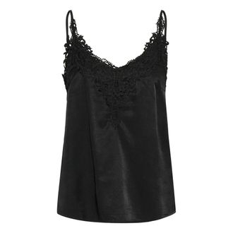Cream Schwarzes Spitzen-Detail Top - - Tops - Damen - Schwarzk - 3XL