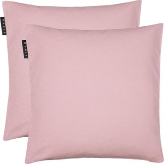 Linum Annabell Elegant Kissenhülle 40x40 cm 2er-Pack, 100% Baumwolle, Maschinenwaschbar, Altrosa