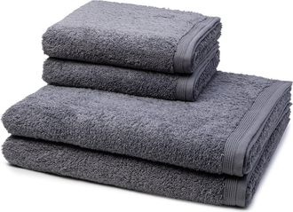 M&ouml;ve 4 teiliges Frottier-Set - Superwuschel (2 X Handtuch 2 X Duschtuch im Set) - 520 g/m2 - Baumwolle - Walkfrottee - saugstark - weich und flauschig - St