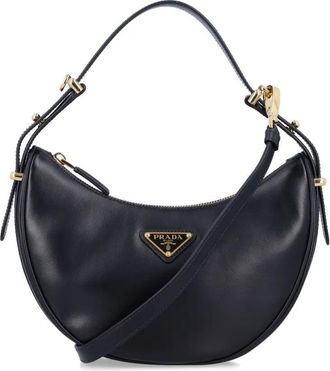 Prada Hobo Bags - Arqu&eacute; Small Leather Shoulder Bag - Gr. unisize - in Schwarz - f&uuml;r Damen