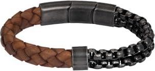 iXXXi Men Bracelet en cuir pour homme Aryan Antique | 19cm, Small, Acier inoxydable, Pas de gemme