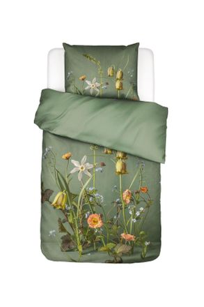 Essenza Bettw&auml;sche Ficaria, Gr&uuml;n, Textil, Blume, 135x200 cm, Gots, Schlaftextilien, Bettw&auml;sche, Bettw&auml;sche, Satin-Bettw&auml;sche