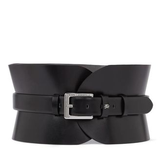 Karl Lagerfeld G&uuml;rtel - K/ESSENTIAL G&Uuml;RTEL - Gr. 65 - in Schwarz - f&uuml;r Damen