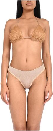 F**k Femme, Maillots de bain, Beige, Taille: 42 FR Bikini Triangle &agrave; Franges