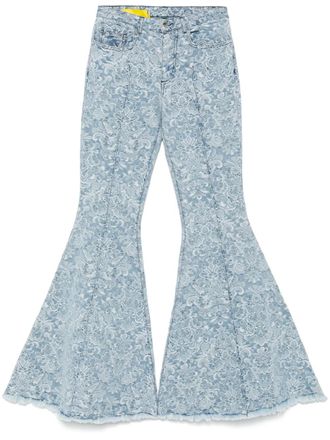 Marques Almeida jean évasé en brocart - Bleu