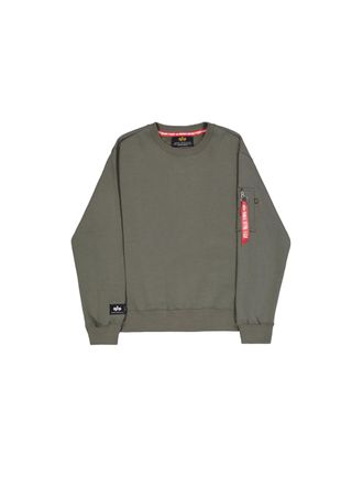 Alpha Industries Alpha Industries Herren Label Sweatshirt Back Print, Dark Olive, M